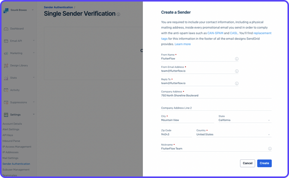Sending An Email Using Flutterflow And Sendgrid